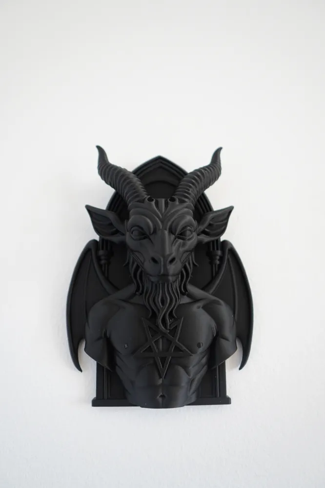 Baphomet Wall Plaque Gothic Home Decor Occult Art by Akshan_Designs MakerWorld: Download Free 3D ...