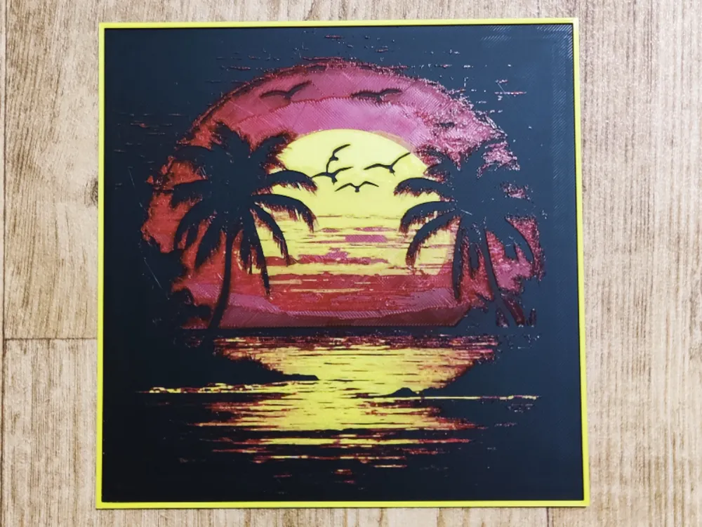 Tropical Sunset - hueforge by Fantomas - MakerWorld