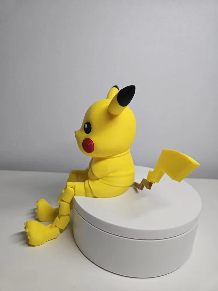 Football Pikachu Flexi Leg - Pikachu Sitting Edge - Free 3D Print Model ...