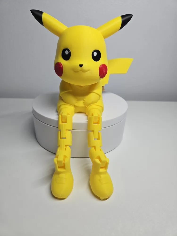 Football Pikachu Flexi Leg - Pikachu Sitting Edge - Free 3D Print Model ...