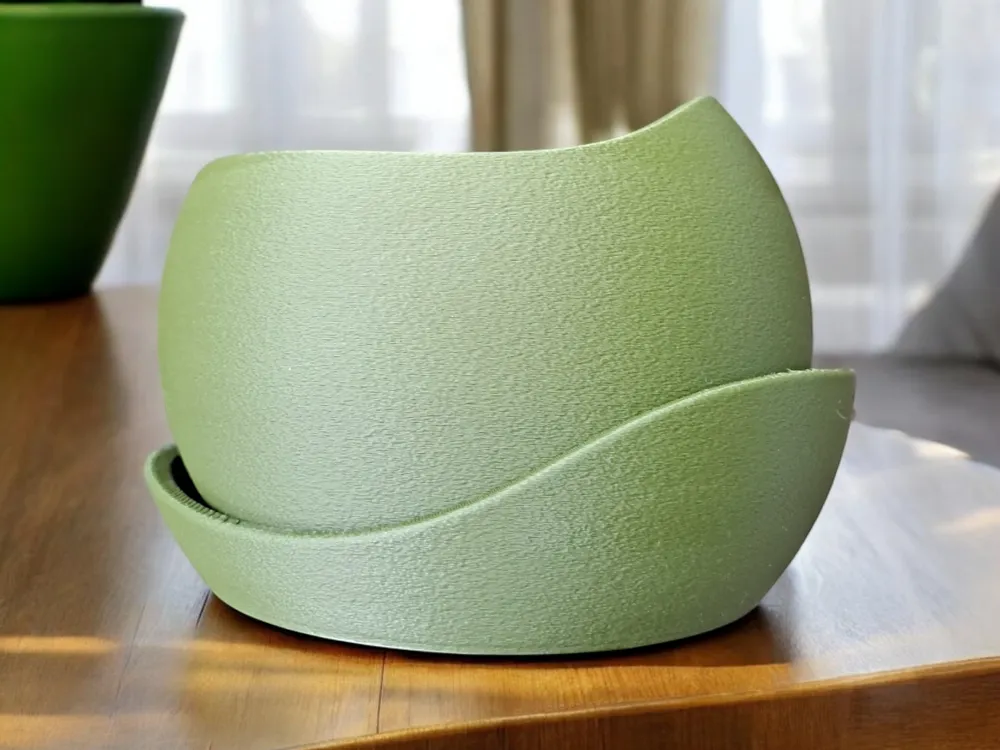 Shark Skin Plant Pot With Saucer by Deltaprints - MakerWorld