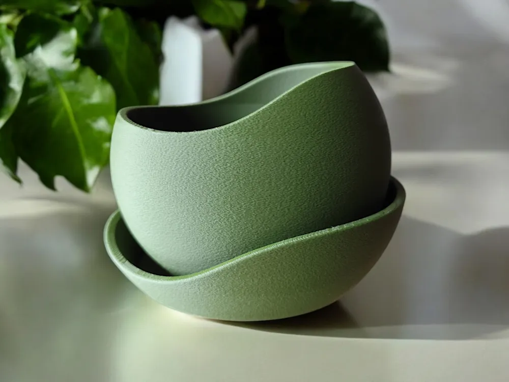 Shark Skin Plant Pot With Saucer - Free 3D Print Model - MakerWorld
