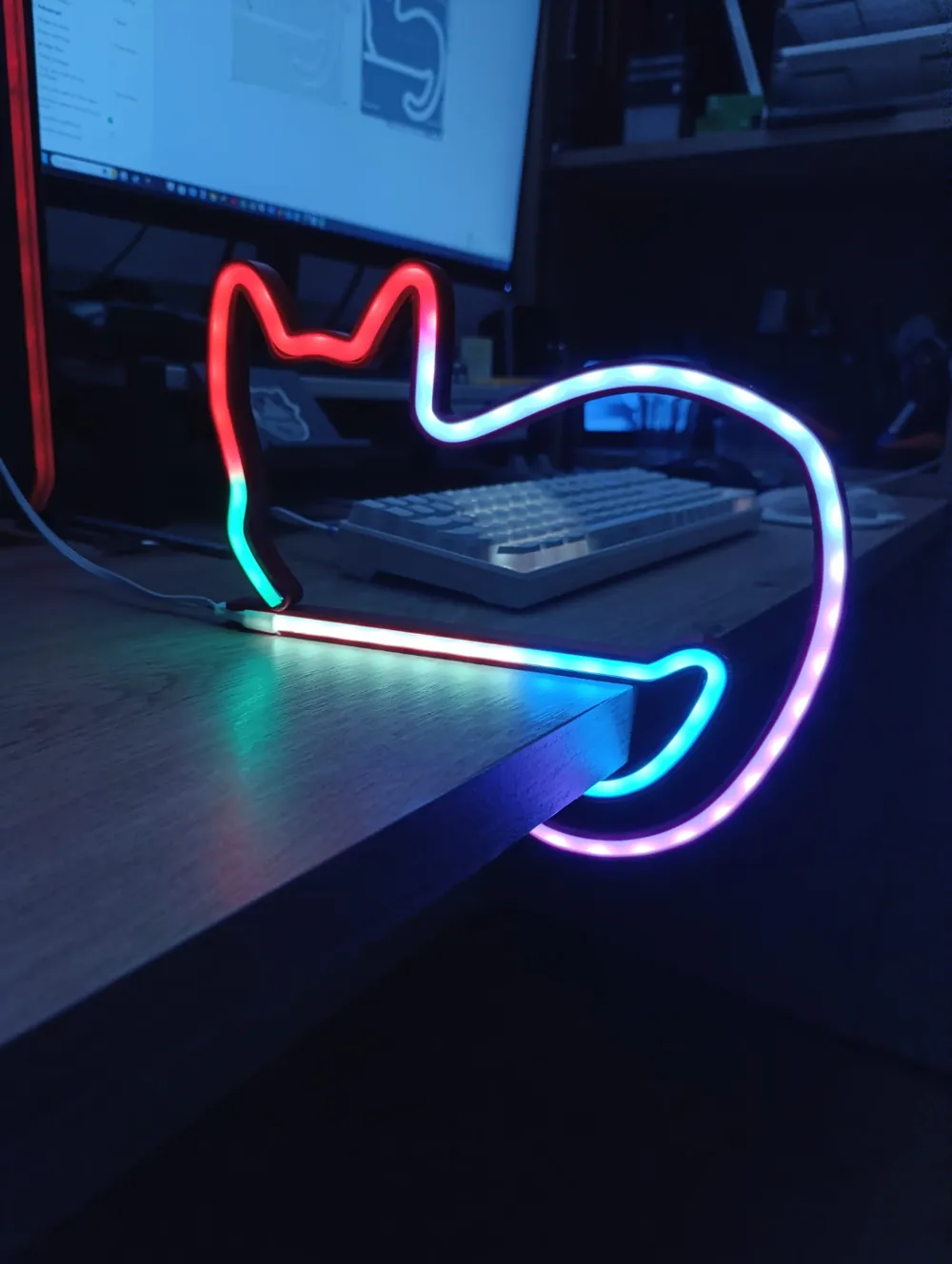 Decorative LED neon cat light by Daxjim MakerWorld: Download Free 3D Models