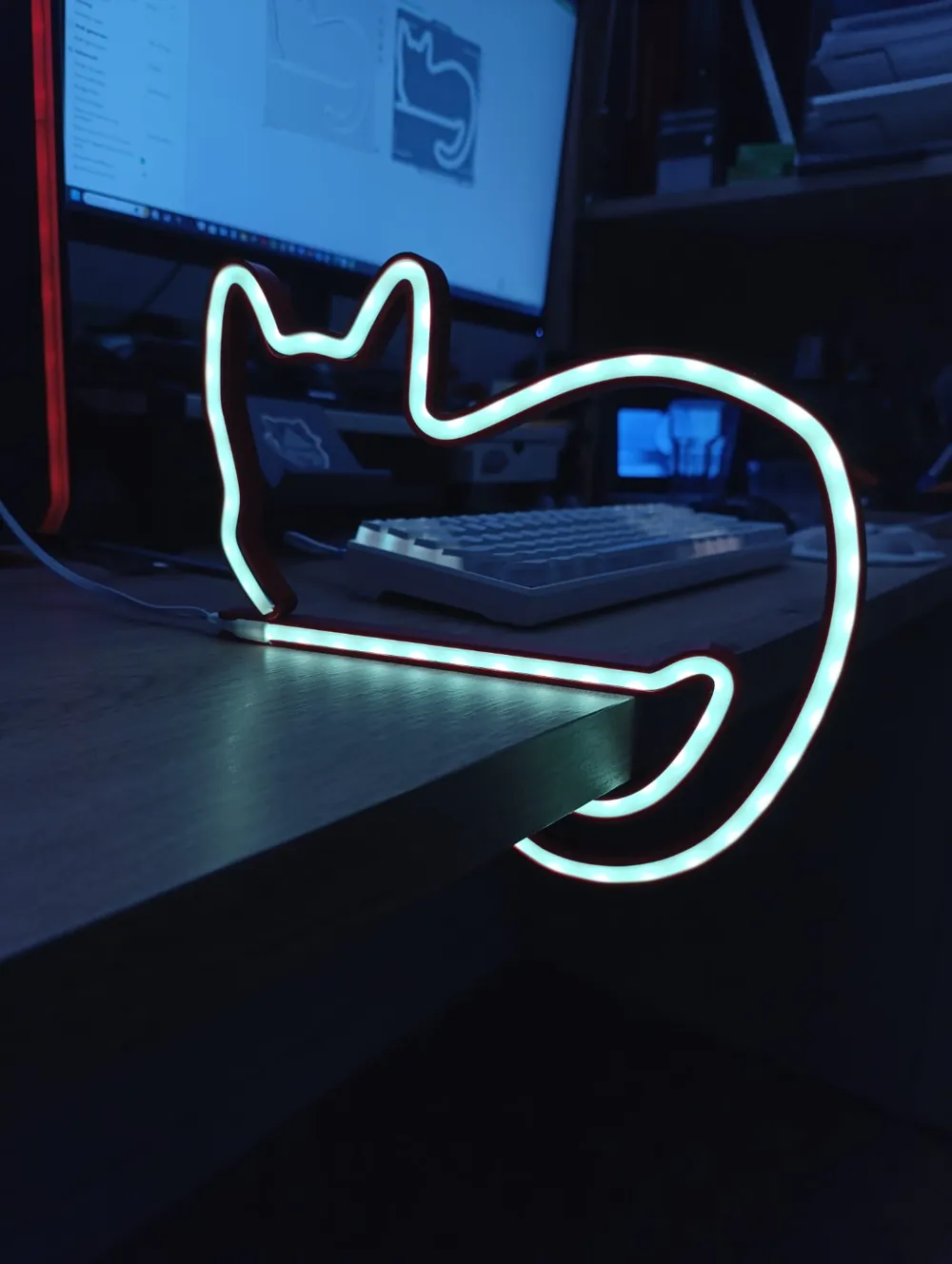 Decorative LED neon cat light by Daxjim MakerWorld: Download Free 3D Models