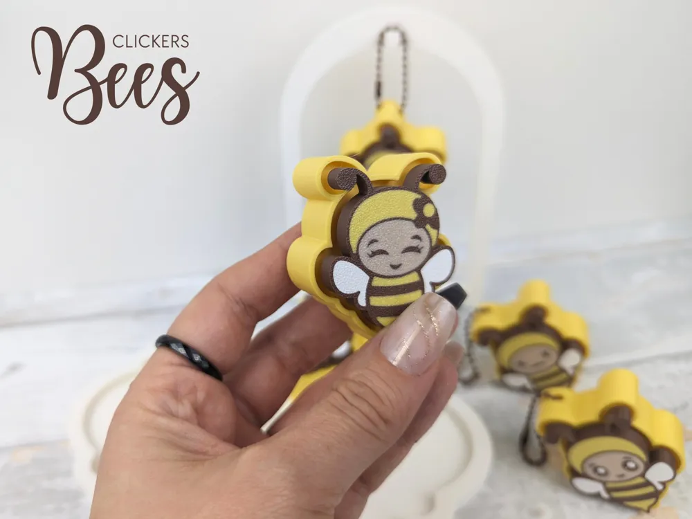 Bee Clickers – Cute Keychain Fidget Toy Set by Plushie MakerWorld ...