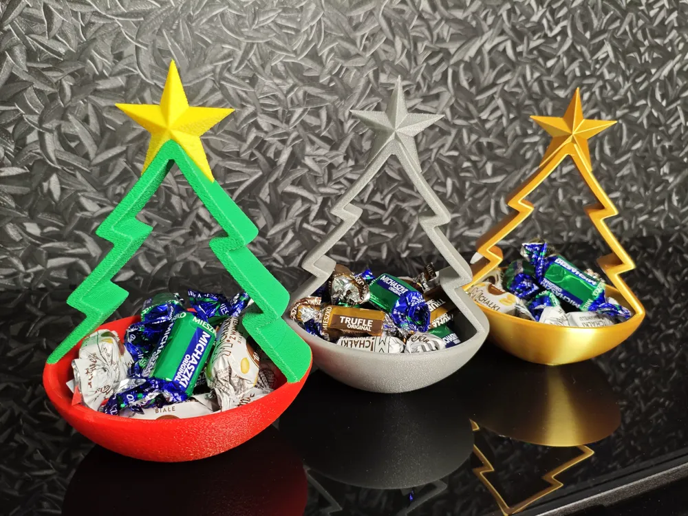 Festive Christmas Candy Bowl (3 Versions) - Free 3D Print Model ...