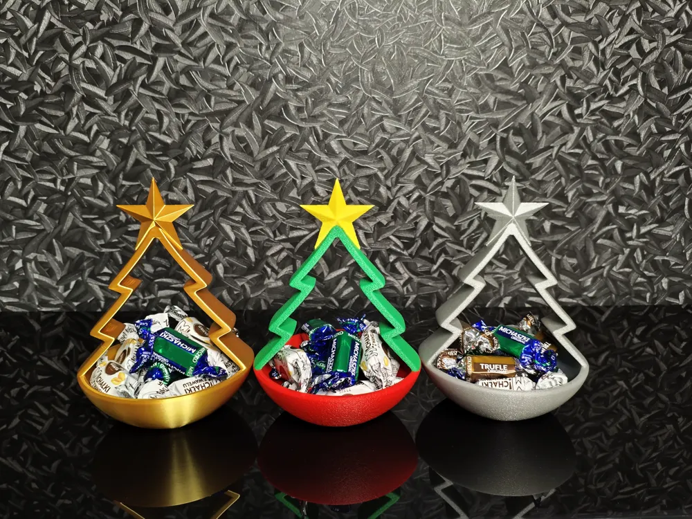 Festive Christmas Candy Bowl (3 Versions) - Free 3D Print Model ...