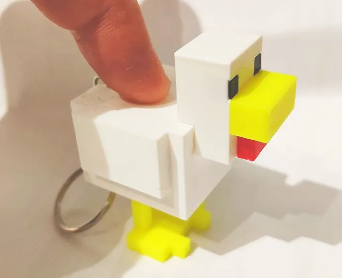 Minecraft keychain Chicken clicker keyboard - Free 3D Print Model ...
