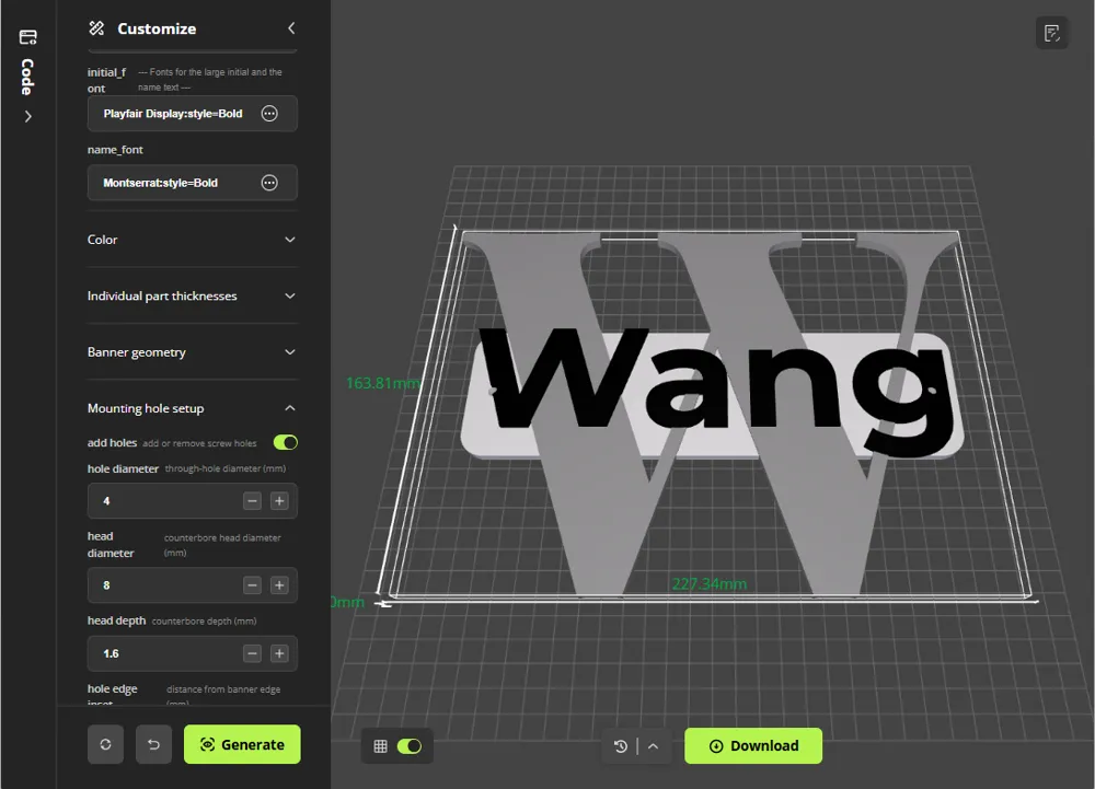 Parametric Door Sign – 3 - Color Generator - Free 3D Print Model ...