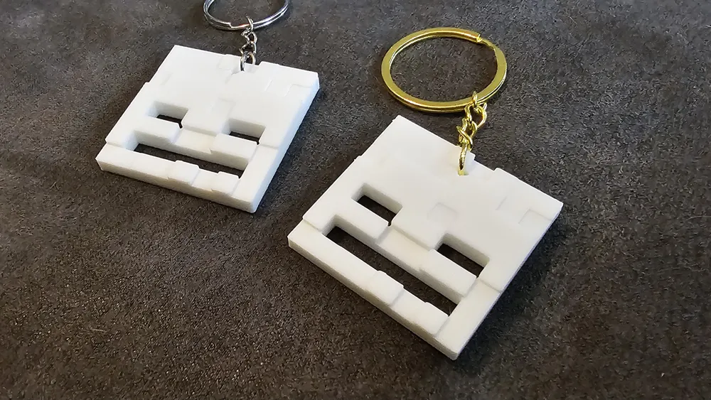 Minecraft Skeleton Head Keychain by Nightshade Novelties MakerWorld ...