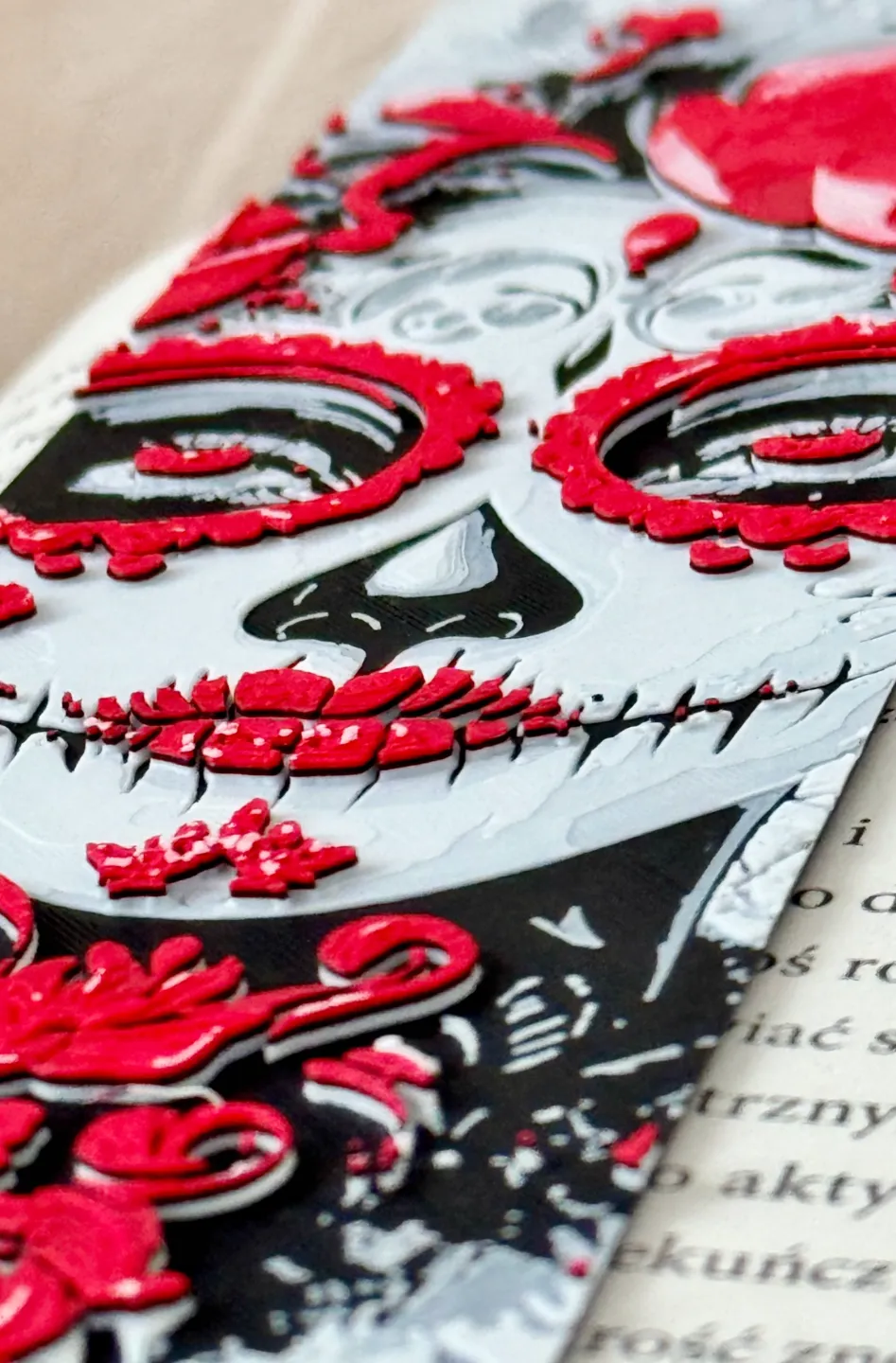 Bookmark - Day of the Dead - Sugar Skull - Free 3D Print Model - MakerWorld