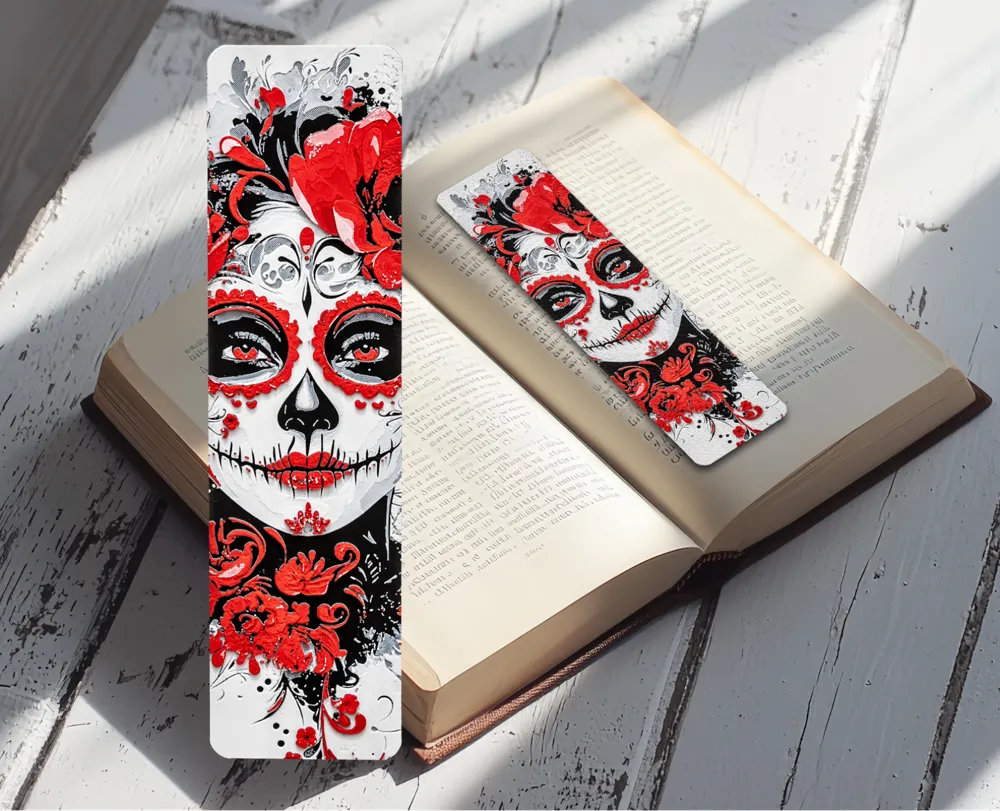 Bookmark - Day of the Dead - Sugar Skull - Free 3D Print Model - MakerWorld