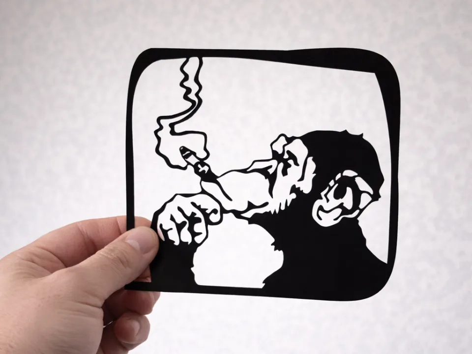 Wall Art - Frame Smoking Monkey - Free 3D Print Model - MakerWorld