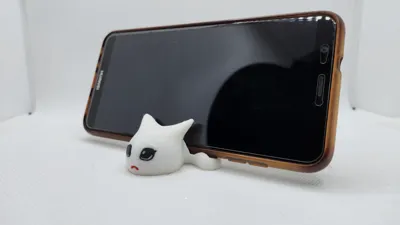 Sad Cat Phone Stand by FilliFuu - MakerWorld