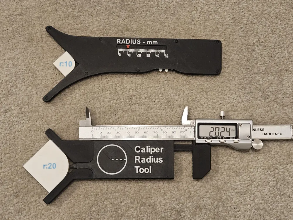Digital Caliper Radius Gauge (1:1) - Free 3D Print Model - MakerWorld