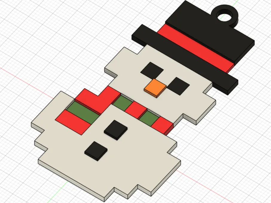 Snowman Pixel Art by Wissencat - MakerWorld