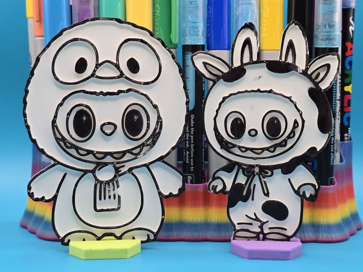 Cute Penguin Cow Labuba La Bu Bu Coloring Craft - Free 3D Print Model ...