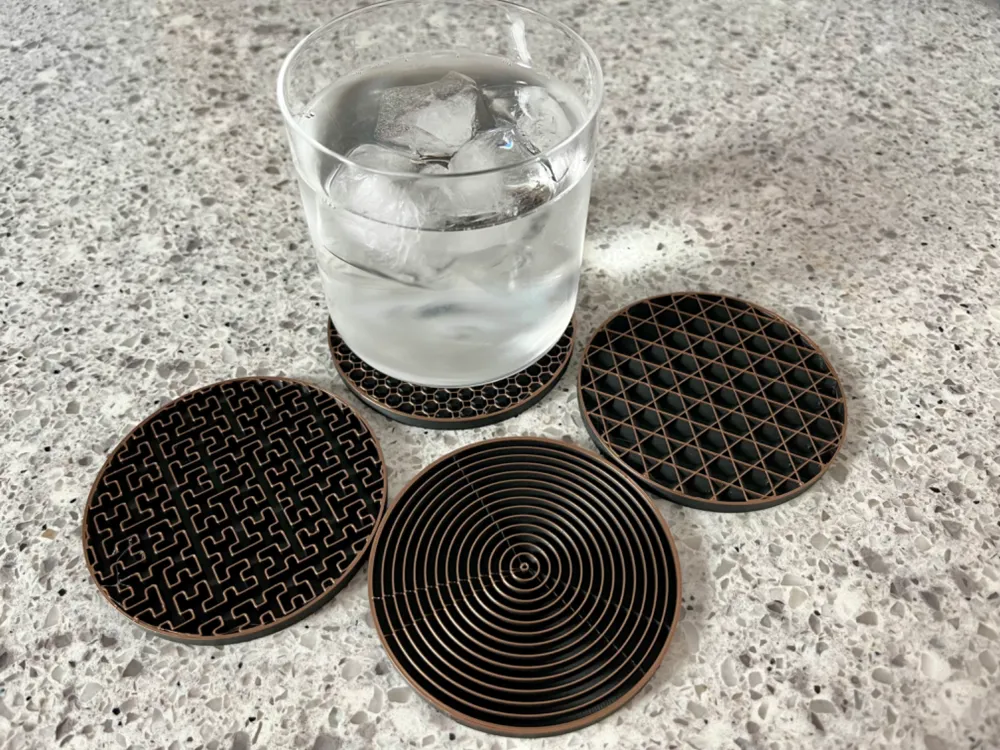 Two Color Infill Coasters with holder - Free 3D Print Model - MakerWorld