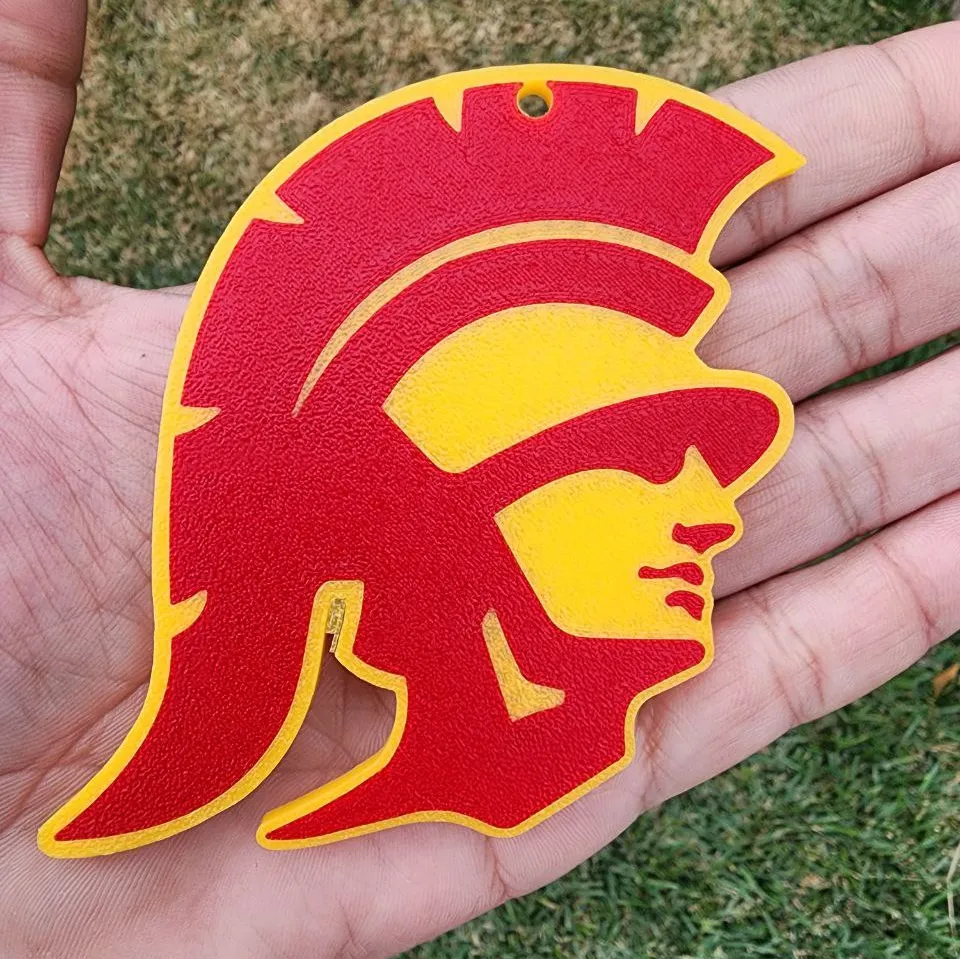 USC Trojan Head Keychain - Free 3D Print Model - MakerWorld
