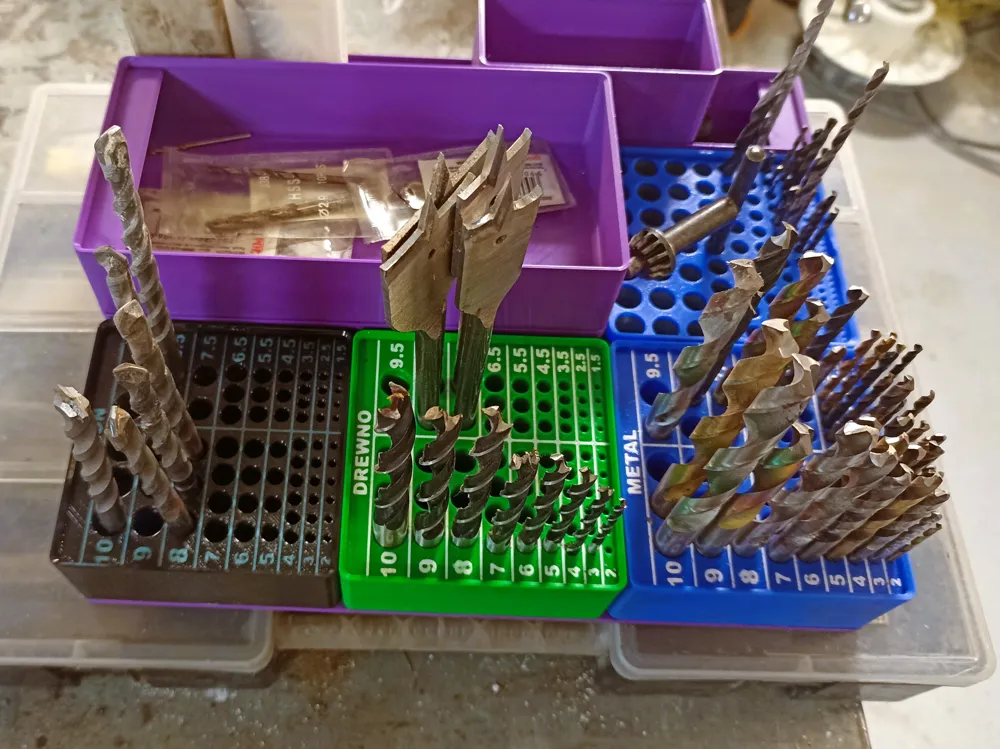 Drills compact organizer 2x2 gridfinity box - Free 3D Print Model ...