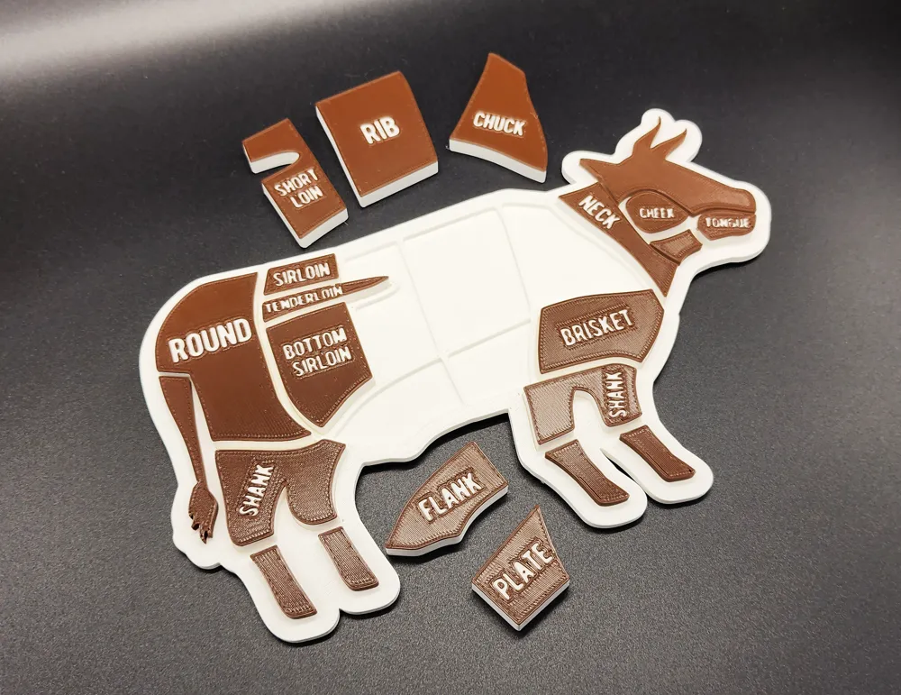 Cuts-O-Beef Puzzle 2 Color by TripleGWorkshop - MakerWorld