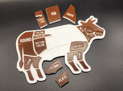 Cuts-O-Beef Puzzle 2 Color by TripleGWorkshop - MakerWorld