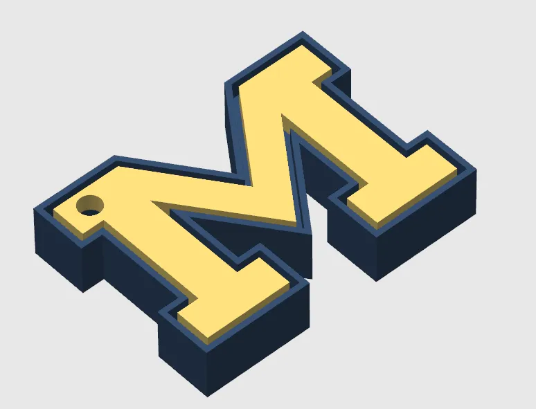 University of Michigan Keychain - Free 3D Print Model - MakerWorld