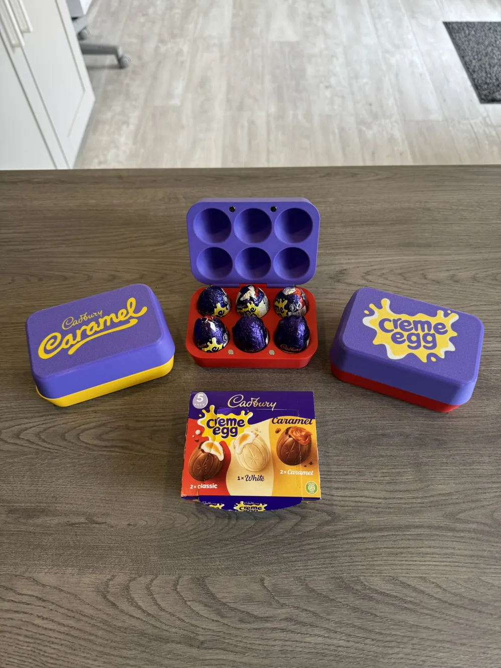 Cadburys Creme Egg Box & Caramel Egg Box - Free 3D Print Model - MakerWorld