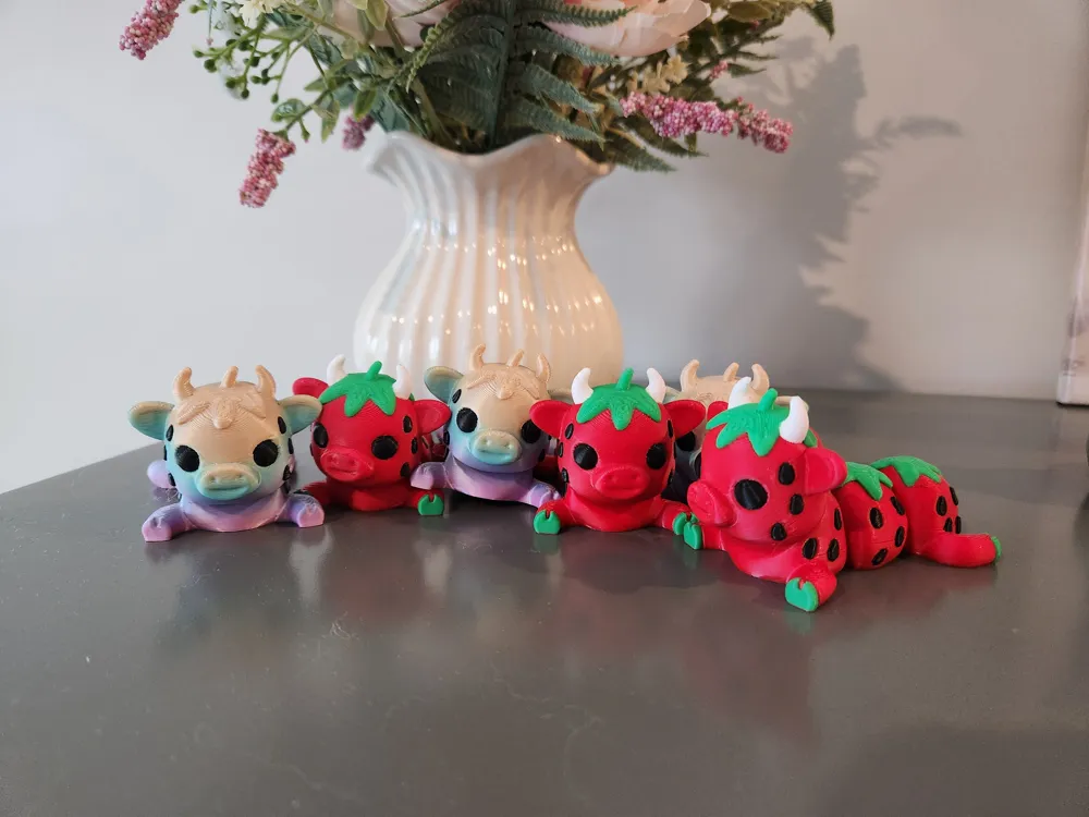Strawberry Cow Flexi – Articulated 3D Model - Free 3D Print Model ...