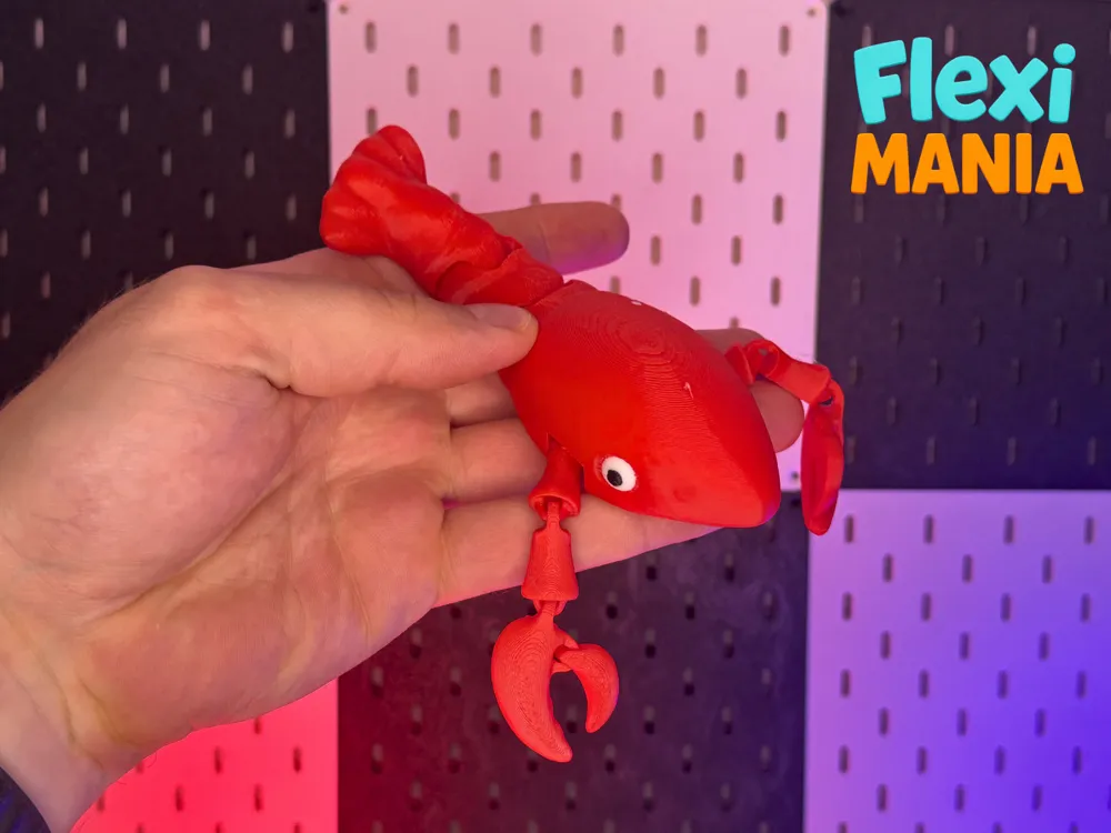 Flexi Lobster Print-in-Place Lobster – No Supports - Free 3D Print ...