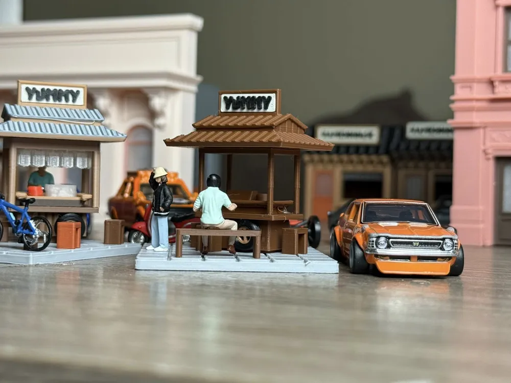 1:64 Yummy Food Cart Diorama - Free 3D Print Model - MakerWorld