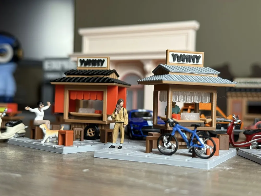 1:64 Yummy Food Cart Diorama - Free 3D Print Model - MakerWorld