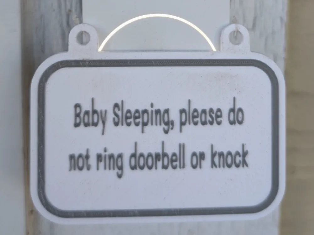 Baby sleeping sign - Free 3D Print Model - MakerWorld