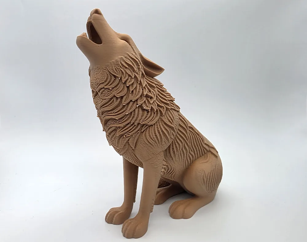 Howling Wolf Statue - Free 3D Print Model - MakerWorld