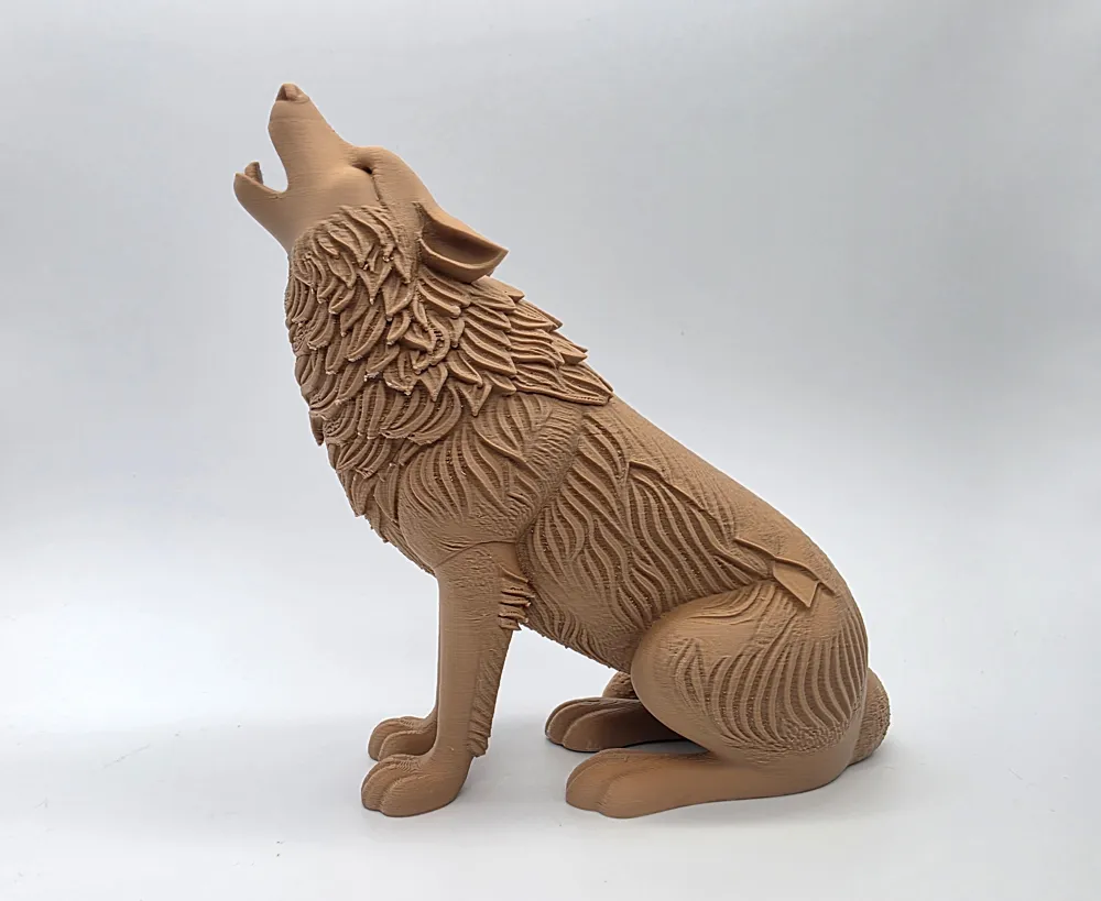 Howling Wolf Statue - Free 3D Print Model - MakerWorld