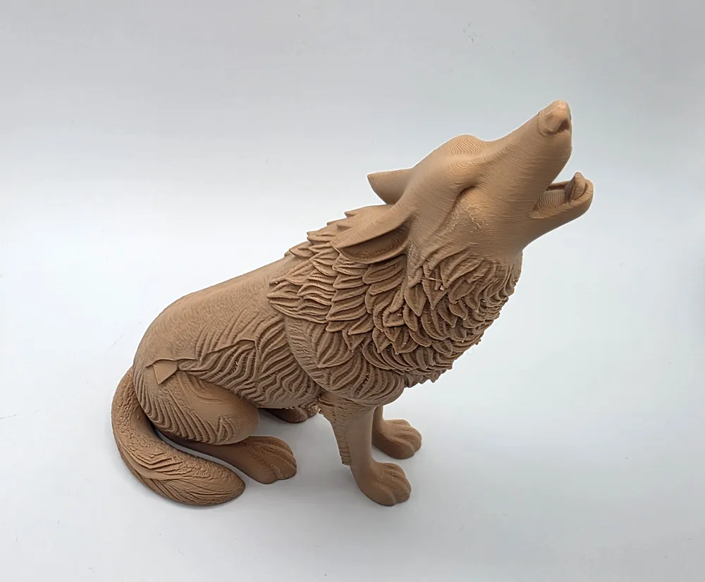 Howling Wolf Statue - Free 3D Print Model - MakerWorld