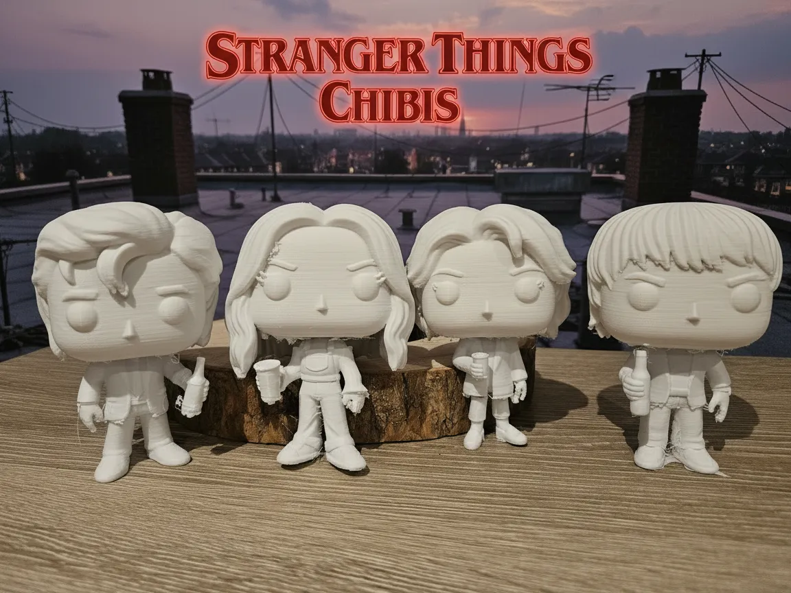 Stranger Things Dachszene Chibis – Kostenloses 3D-Druckmodell – MakerWorld