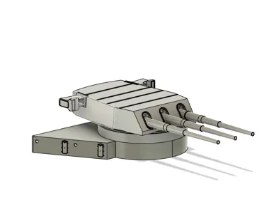 16'' L50 MK7 Turret Iowa class - Free 3D Print Model - MakerWorld
