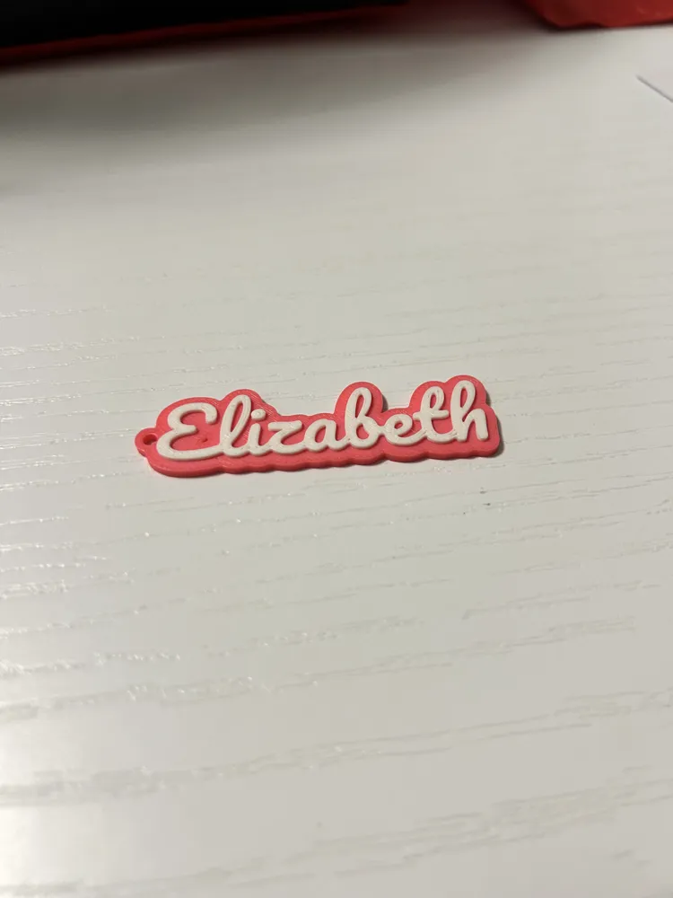 elizabeth 3d printed name keychain personalized - Free 3D Print Model ...
