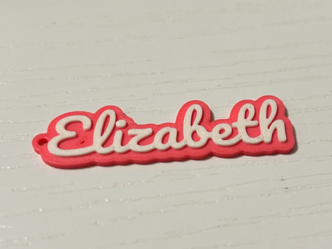 elizabeth 3d printed name keychain personalized - Free 3D Print Model ...