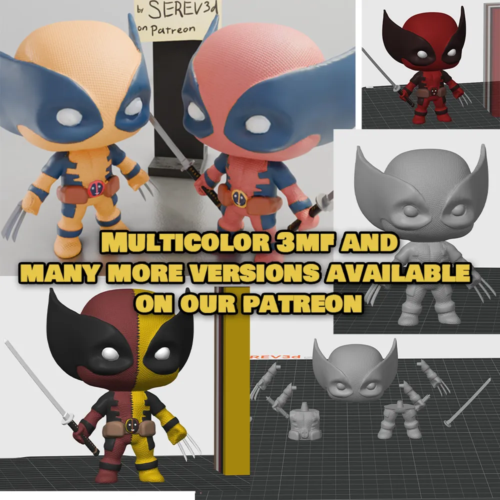 Deadpool Wolverine Fused Figure by SEREV3d MakerWorld: Download Free 3D ...