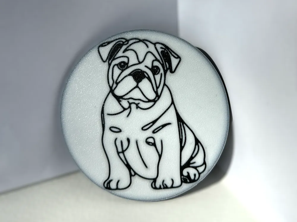 Cute Bulldog Coaster by bmish builds - MakerWorld