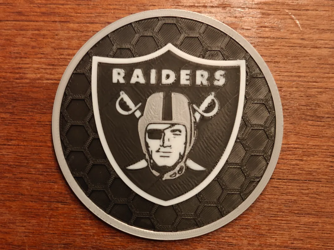 Las Vegas Raiders: Hex Coaster - Free 3D Print Model - MakerWorld