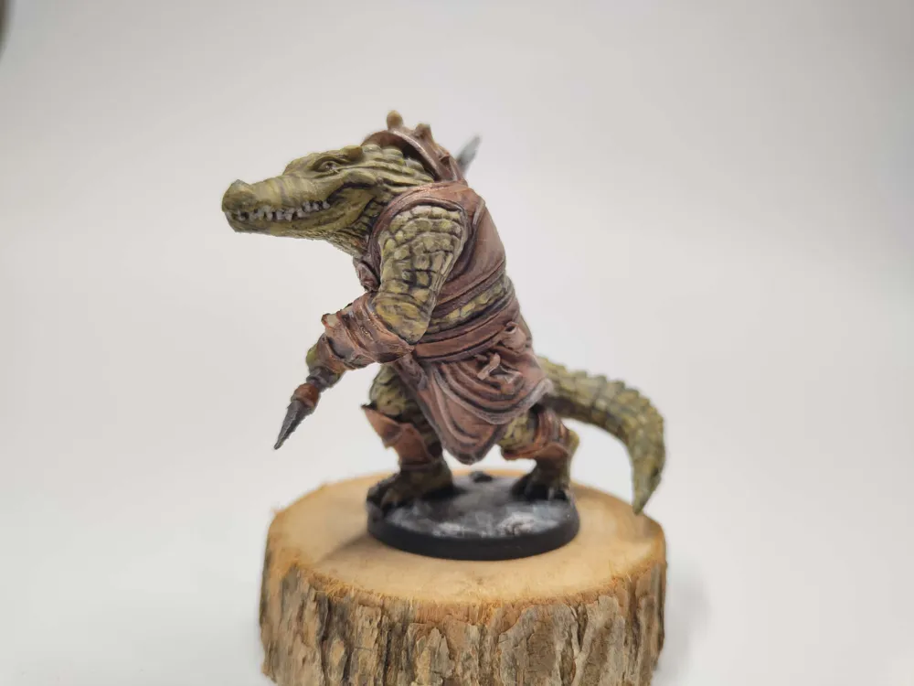 Crocodile Commander Miniature DND - Free 3D Print Model - MakerWorld