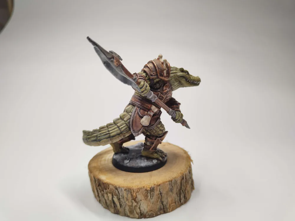 Crocodile Commander Miniature DND - Free 3D Print Model - MakerWorld