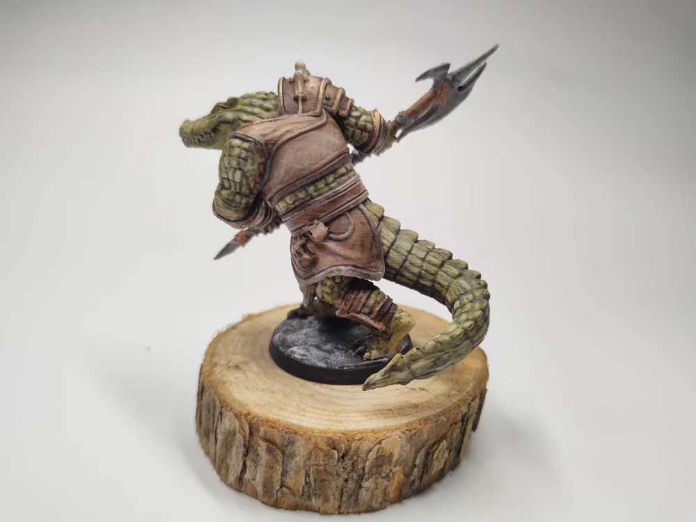Crocodile Commander Miniature DND - Free 3D Print Model - MakerWorld