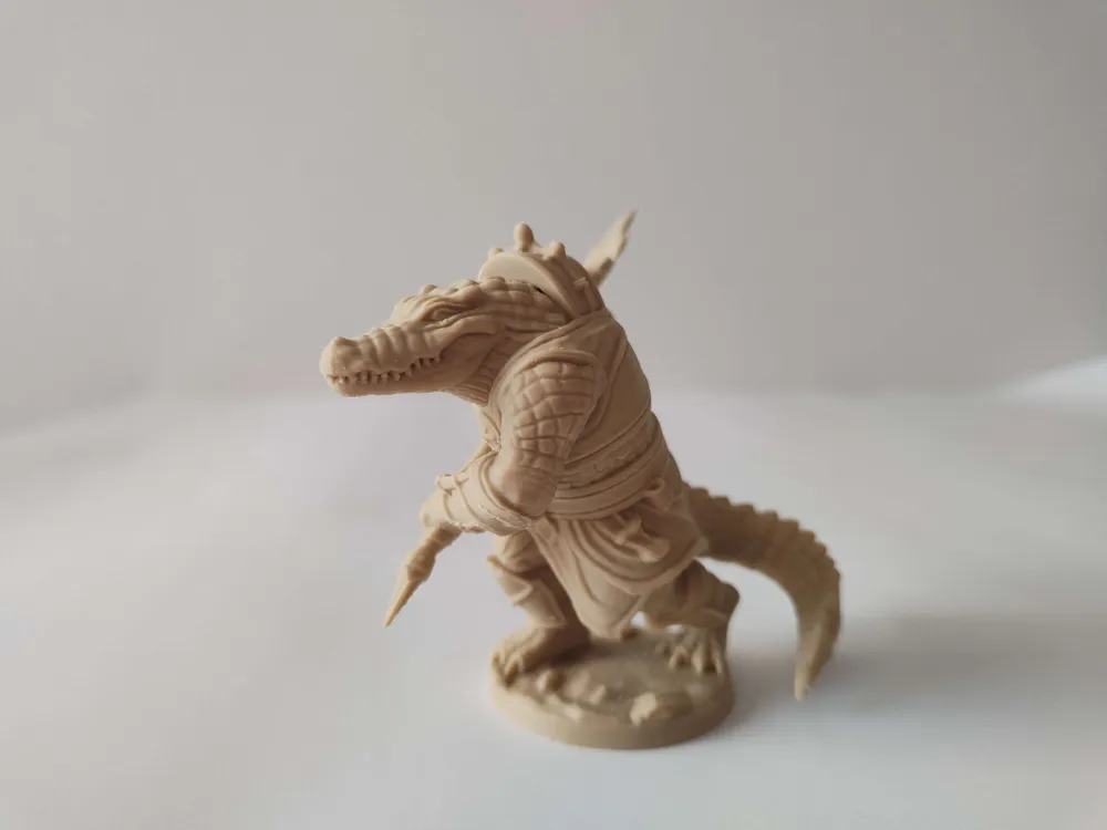 Crocodile Commander Miniature DND - Free 3D Print Model - MakerWorld