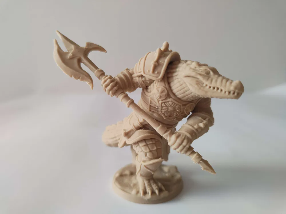 Crocodile Commander Miniature DND - Free 3D Print Model - MakerWorld