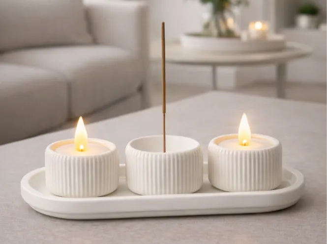 Luxury tea light set with incense holder and tray - Free 3D Print Model ...