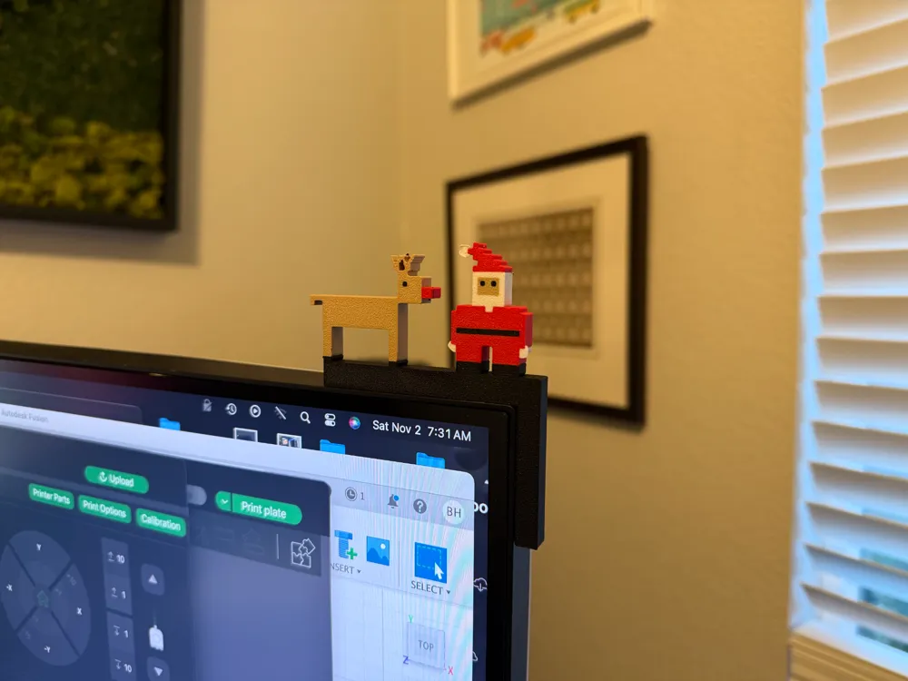 8bit Santa and Rudolph Monitor/TV Corner Buddies by Hopper_Dropper ...